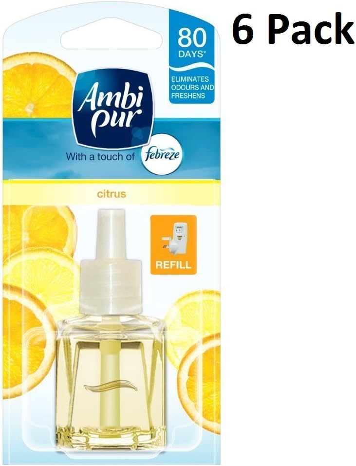 Ambipur 6 X 20ML AMBI PUR PLUG IN REFILL AIR FRESHENER - CITRUS: Amazon ...