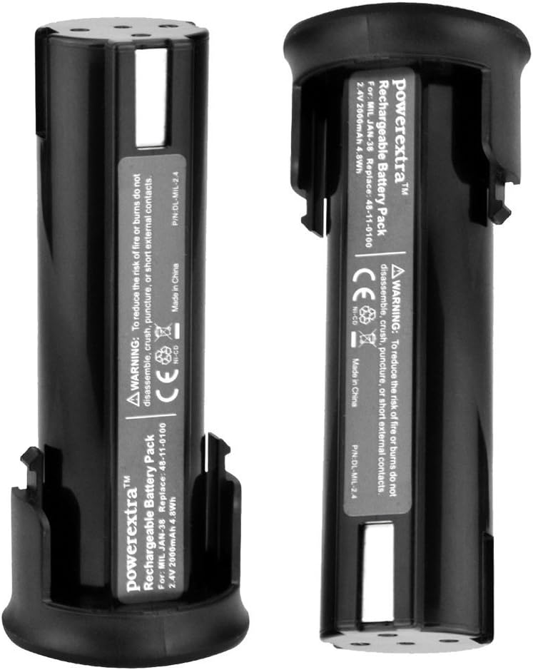 Powerextra 2Pack Milwaukee 2.4v 2000mAh Milwaukee 48-11-0100 ...