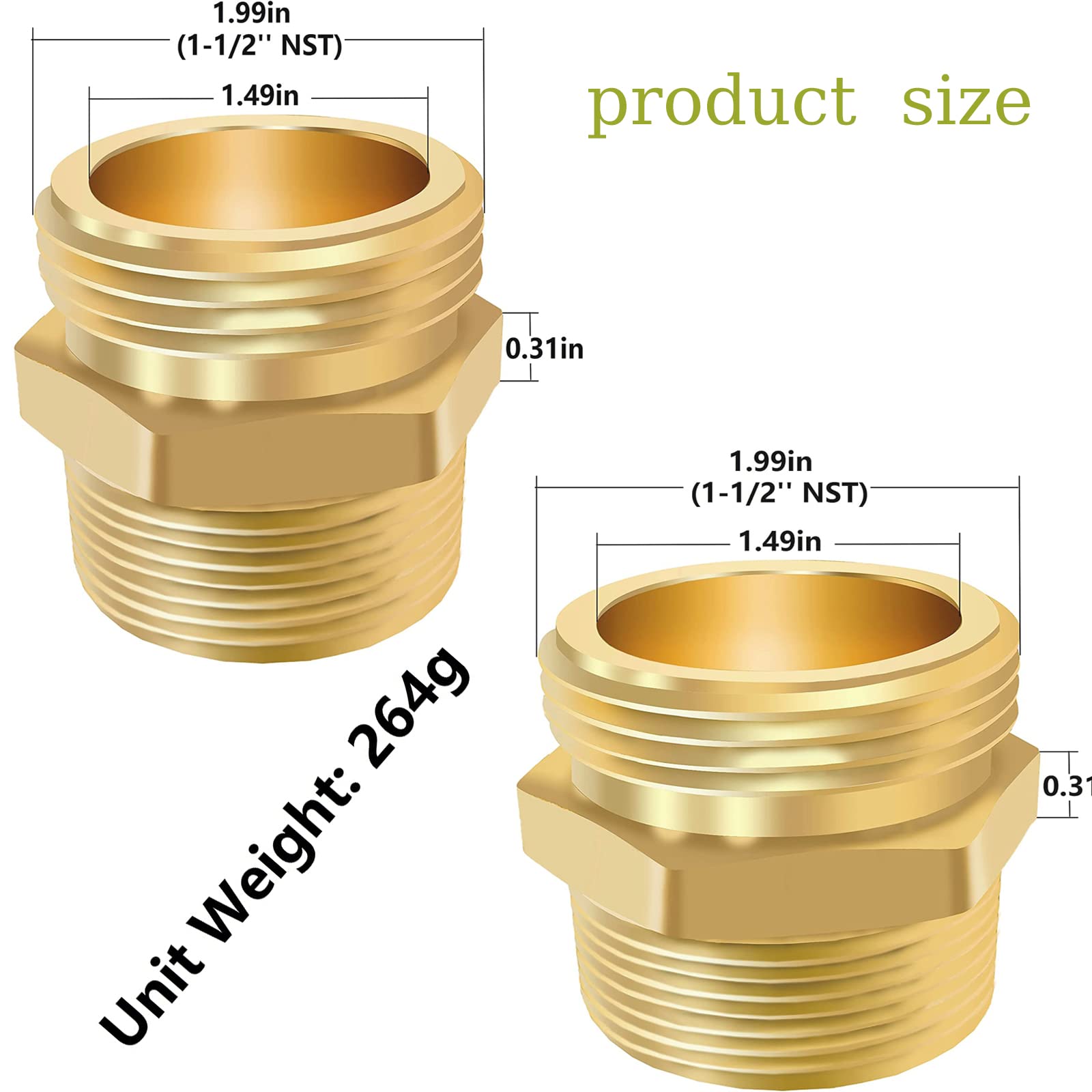 Mua Fire Equipment Hexagonal Nipple Fitting Brass Fire Hose Adapter 1-1 ...