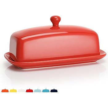 Amazon.com | Now Designs Square Butter Dish, Red: Butter Dishes