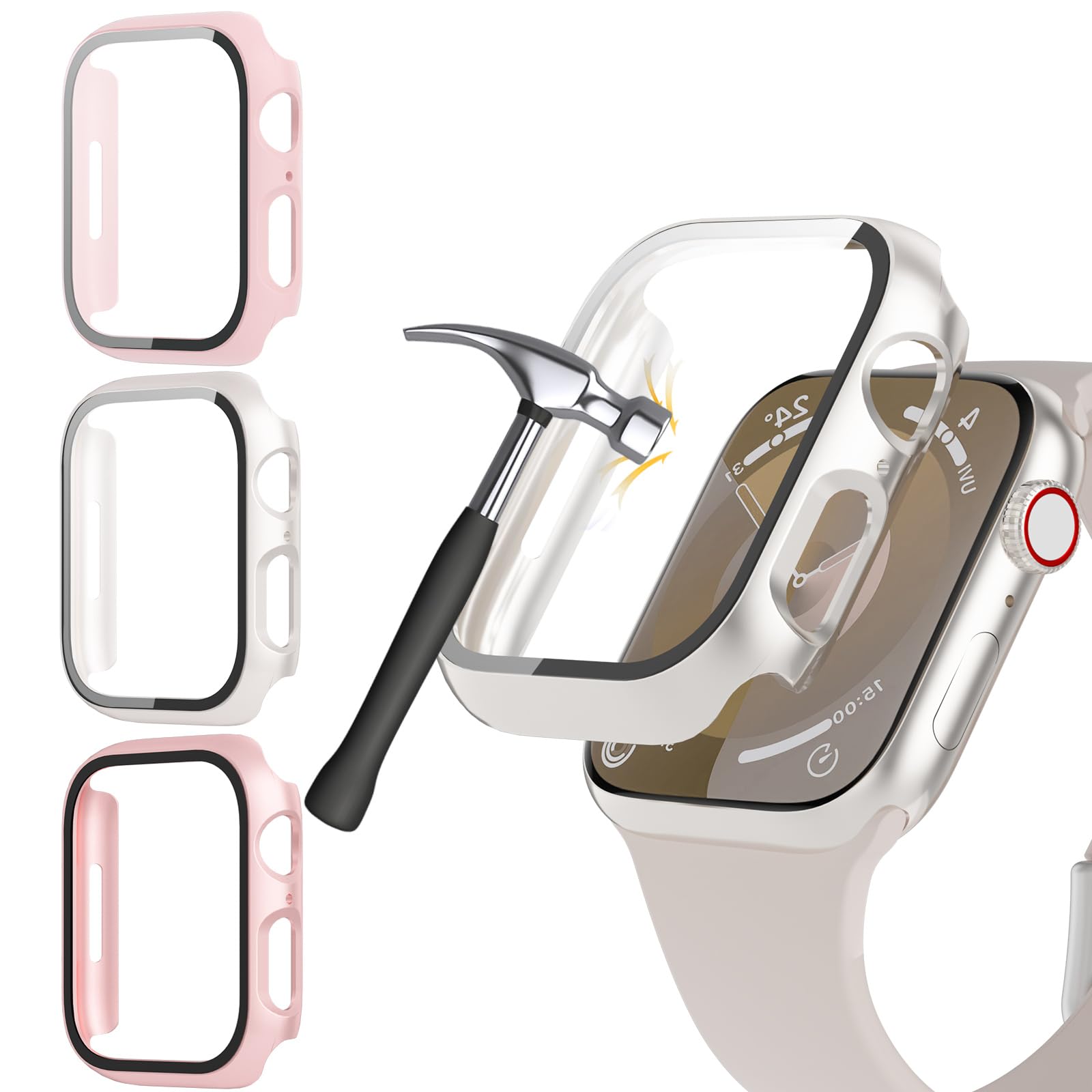 Piankeago 3-Pack Case for Apple Watch Series 4/5/6/SE 44mm with ...