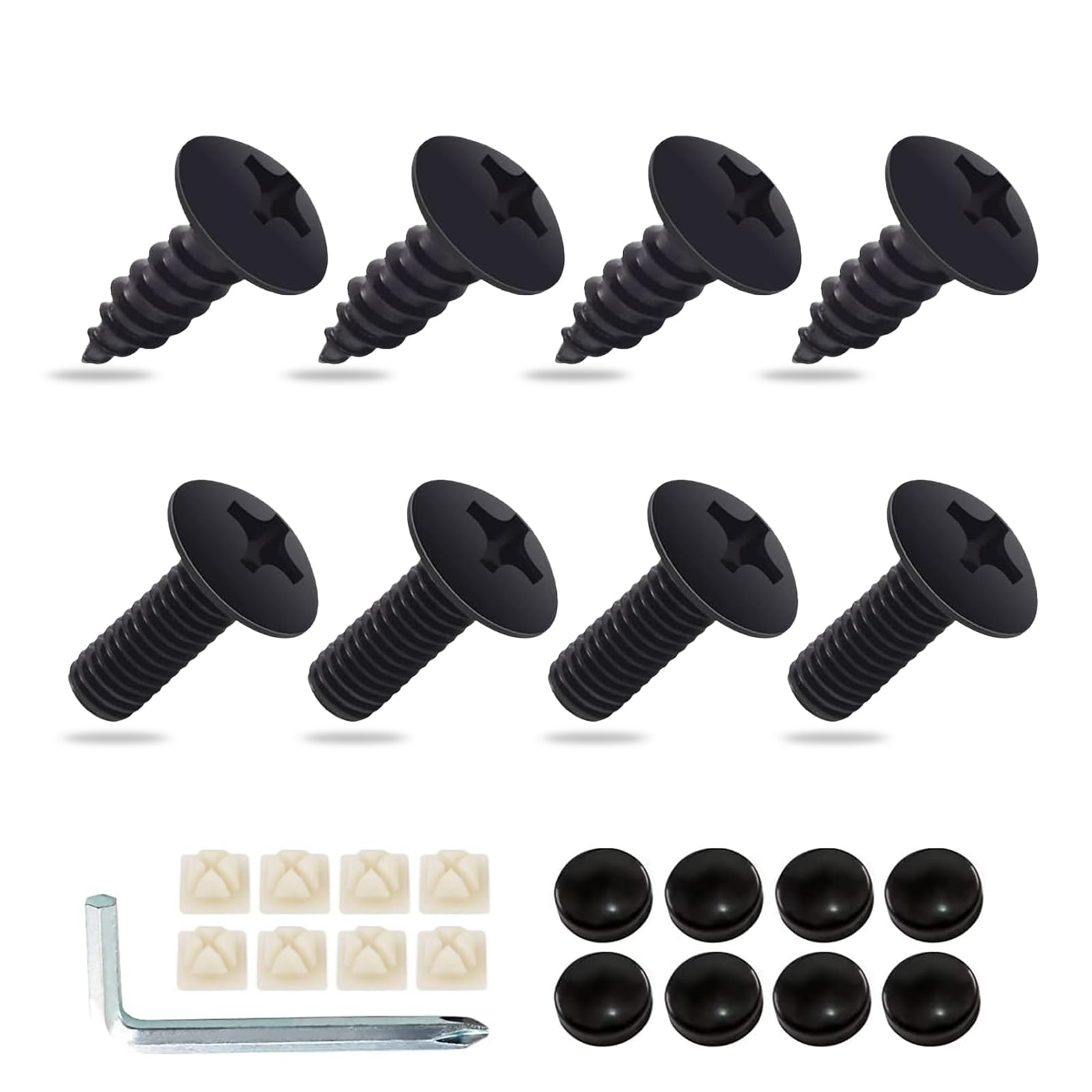 Dewkou Set of 8 License Plate Screw, Stainless Steel License Plate ...
