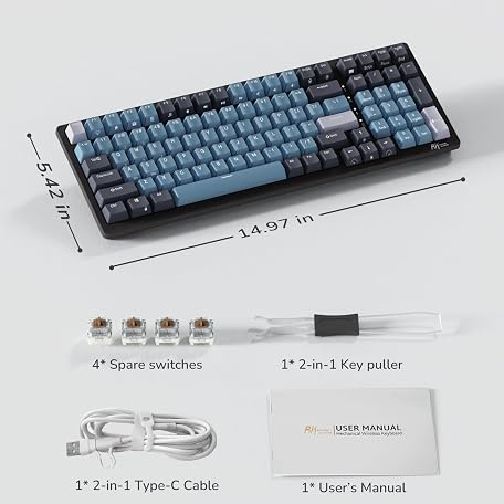 Mua RK ROYAL KLUDGE RK98 Wireless Mechanical Keyboard, Triple Mode 2.4G ...