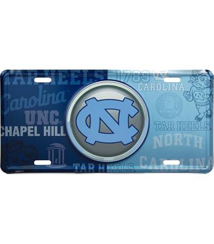 University Of North Carolina UNC Tar Heels Embossed Metal License Plate ...