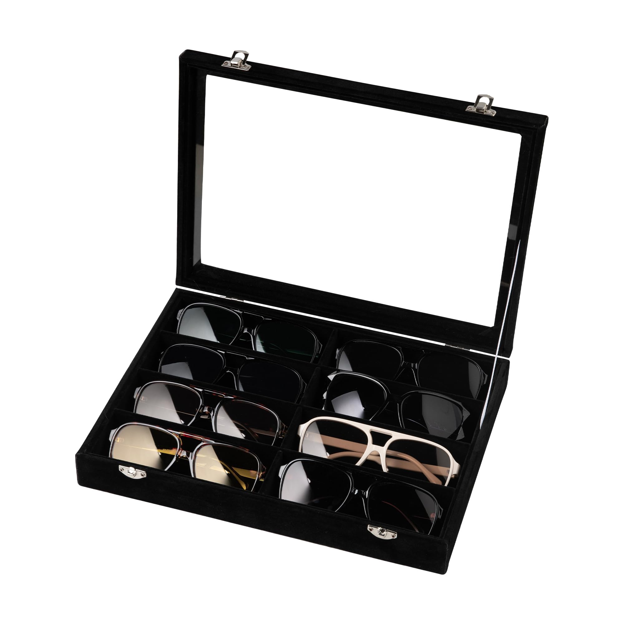 Frebeauty Sunglass Organizer,Velvet Glasses Organizer,8-Slot Sunglasses ...