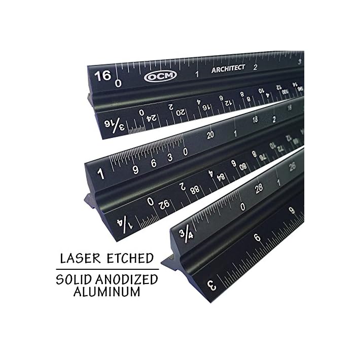 Buy OCM 1 Laser Etched Architect - 12 inch Anodized Triangular ...