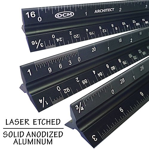 Buy OCM 1 Laser Etched Architect - 12 inch Anodized Triangular ...