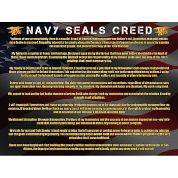 Amazon.com: Navy Seals Creed Poster (V6): Posters & Prints