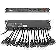 Amazon.com: Tecmojo 1U Rack Mount 19 Outlet PDU Power Distribution Unit ...