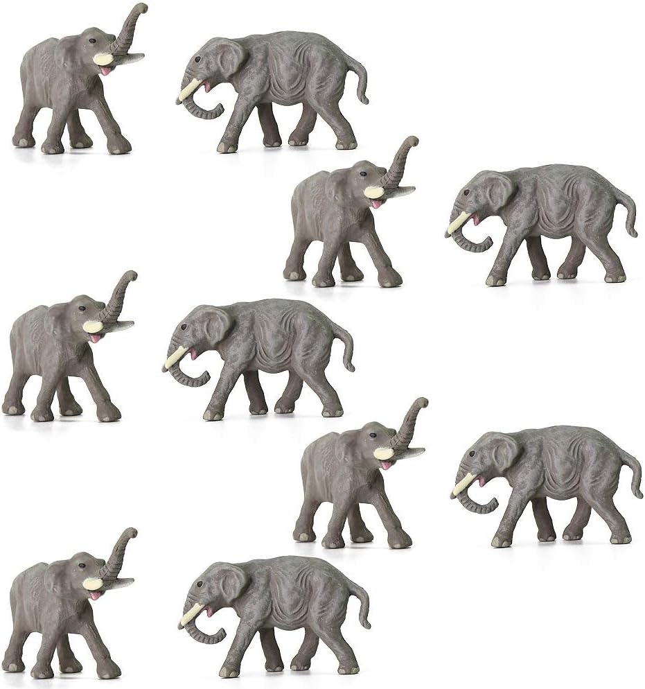Evemodel10pcs 1:150 Well Painted Elephant Model N Scale Elephant ...