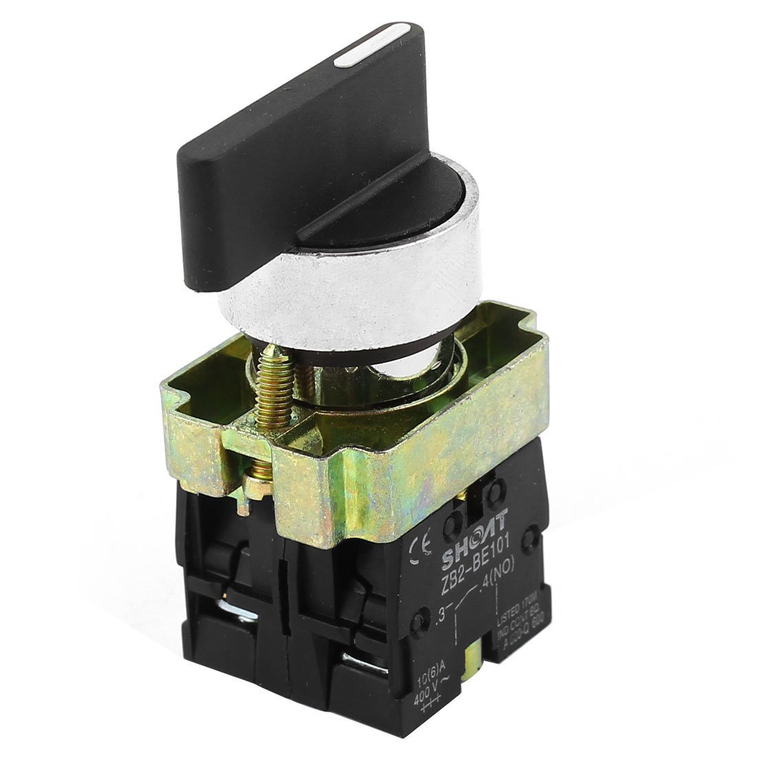 ZB2-BE101 SPDT 2NO 4 Terminal 3-Position Rotary selector Switch AC600V ...