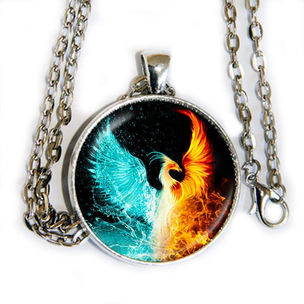 Amazon.com: Fire and Ice Phoenix - pendant necklace - HM: Handmade