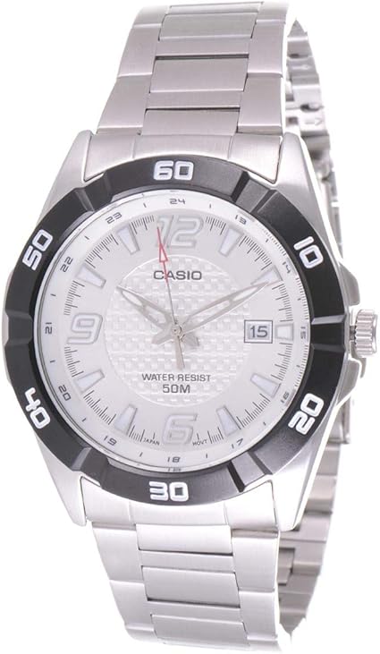 Casio Men's Silver Dial Stainless Steel Band Casual Watch - 5058: Buy ...