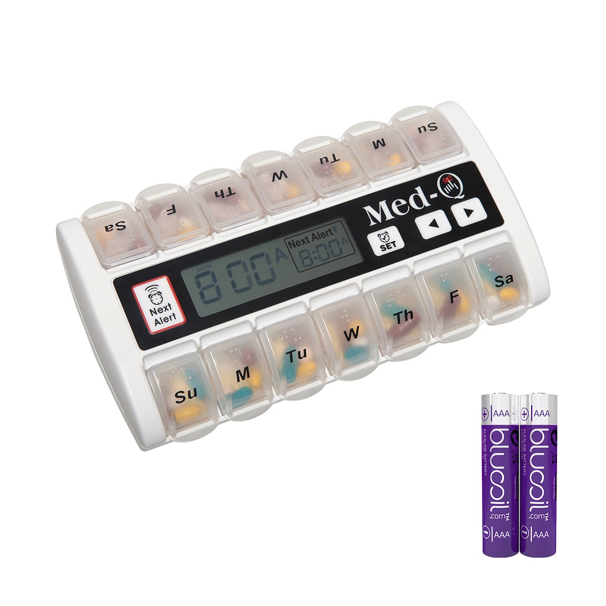 Amazon.com: Med-Q Smart Pill Reminder with Triple Alarms and LED Alert ...