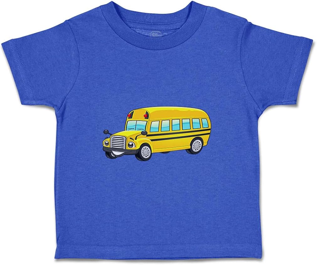 Buy Custom Baby & Toddler T-Shirt School Bus Smiling Cotton Boy & Girl ...