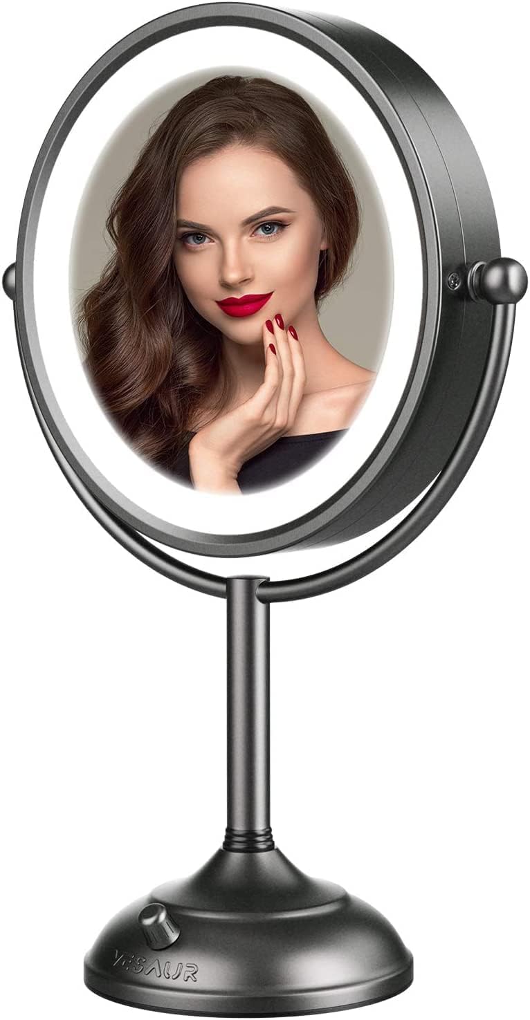 Mua VESAUR 8.5" Unique Black Nickel Lighted Makeup Mirror, 1X/10X HD ...