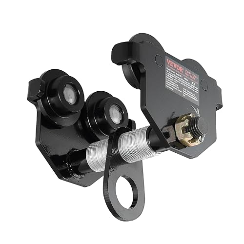 VEVOR Manual Trolley, 4400 lbs/2 Ton Load Capacity, Push Beam Trolley ...