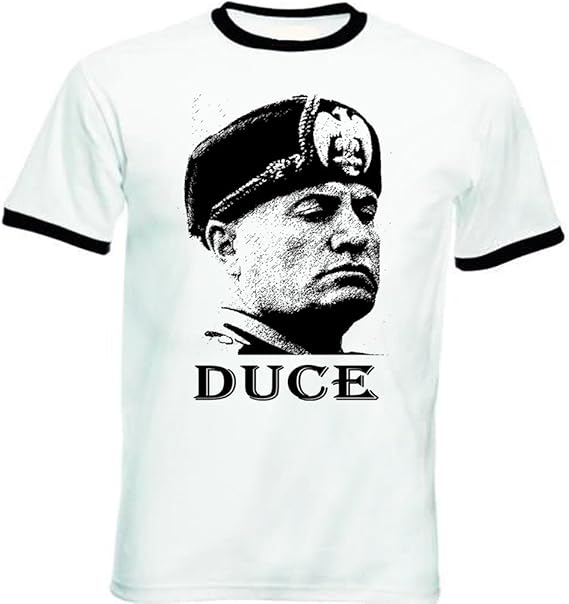 teesquare1st Men's Benito Mussolini DUCE 1 Black Ringer T-Shirt ...