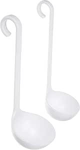 Amazon.com: Symak Set of 2 Mini white plastic ladles 3/4, 1 ounce ...