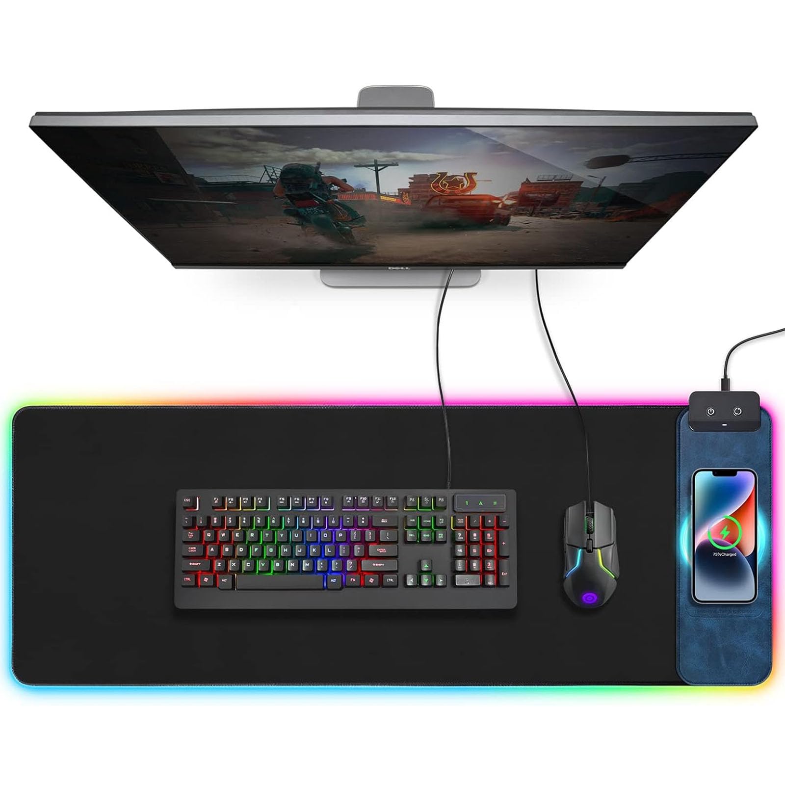 Mua LED Mousepad, Gaming Mouse Pad with Wireless Charging, Large Desk ...