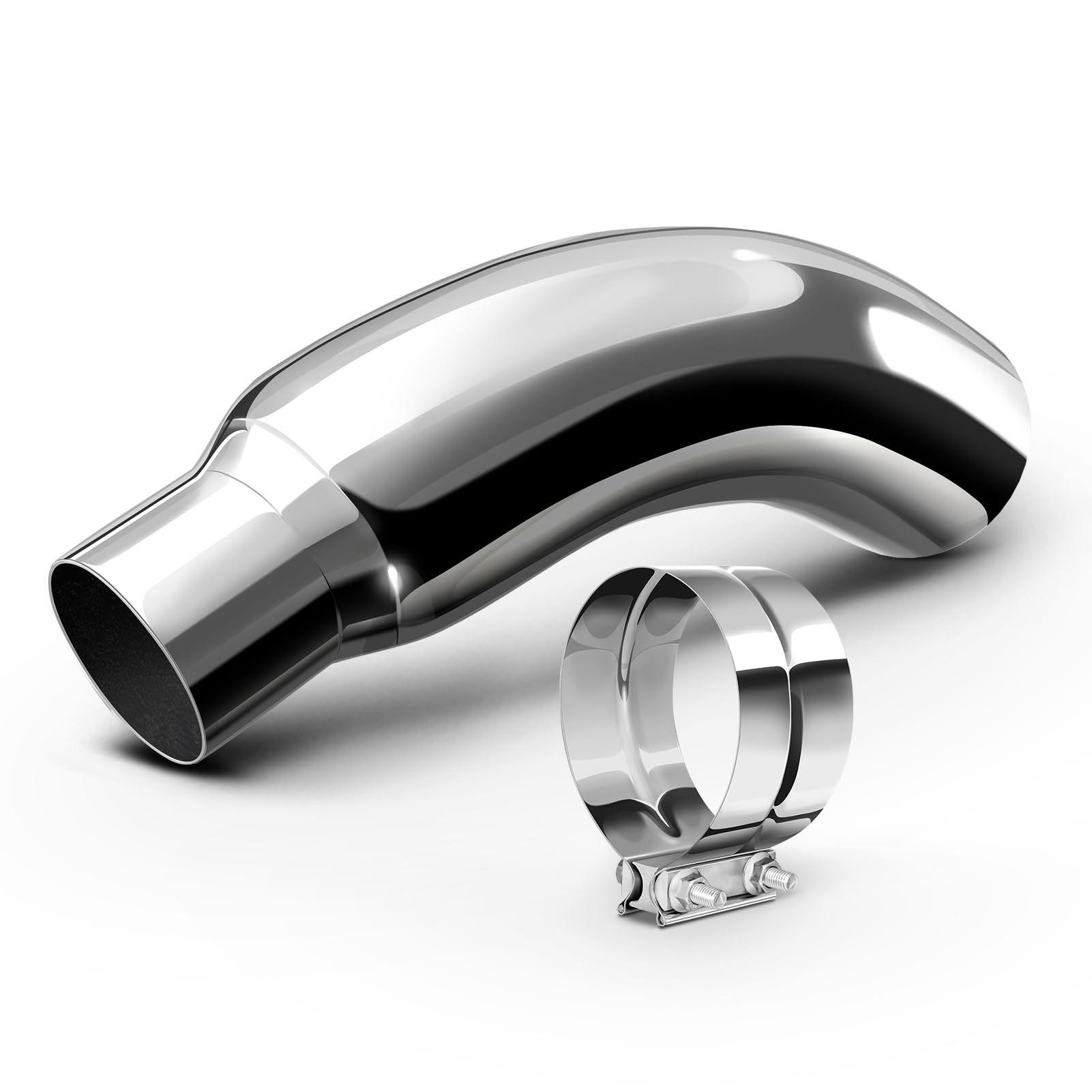 HILMITILE Exhaust Tip, 4 Inch Diesel Exhaust Tip Elbow Tip with a Clamp ...