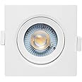 ILLUX Lámpara LED de empotrar, dirigible, luz cálida, 3000K, 5W, color blanco, 350 lm, Forma ...