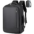 Amazon.com: ORILOOSEN 17/15.6" Business laptop backpack, PU laptop ...