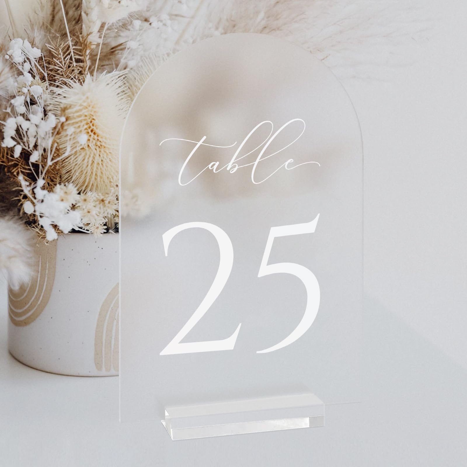 Frosted Arch Table Numbers For Wedding, 5x7 Inch Arched Acrylic Table ...
