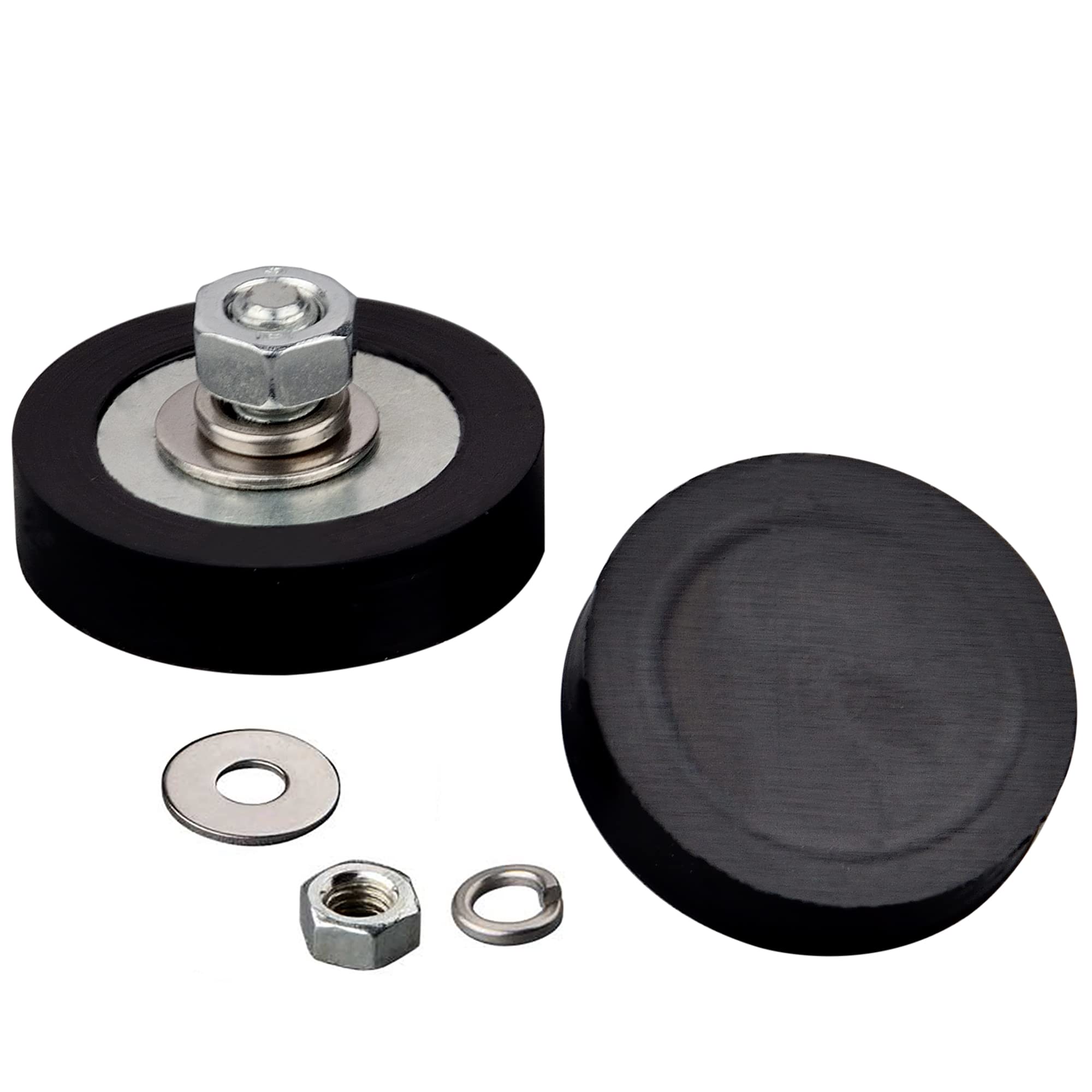 MUTUACTOR 4Pack Pull-Force 40lb Strong Rubber Coated Neodymium Magnets ...