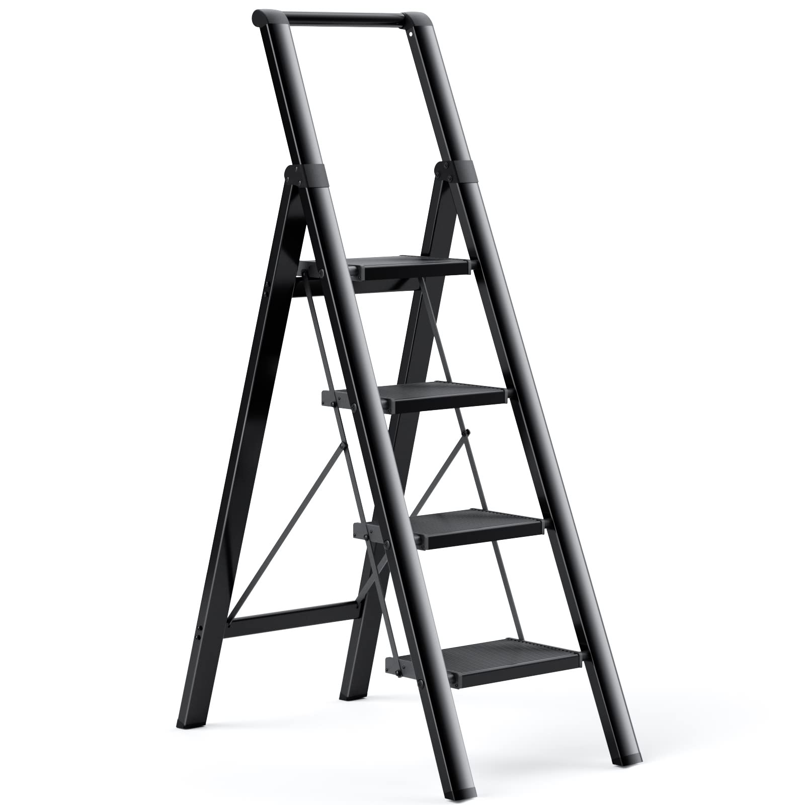 4 Step Ladder, Ladnamy Folding Step Stool with Wide Anti-Slip Pedal ...