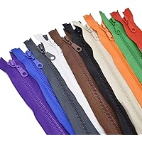 Amazon.com: 28 Inch 10Pcs #5 Separating Jacket Zippers for Sewing Coat ...
