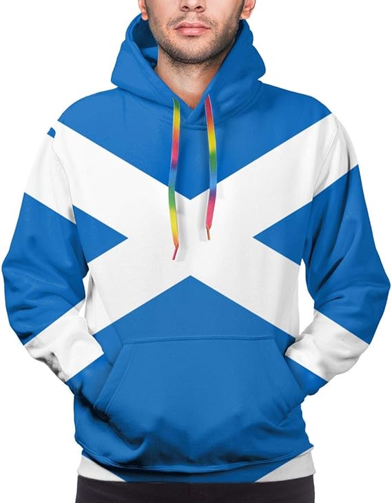 Amazon.com: Scotland Flag Mens Hoodies Novelty 3D Print Polyester ...