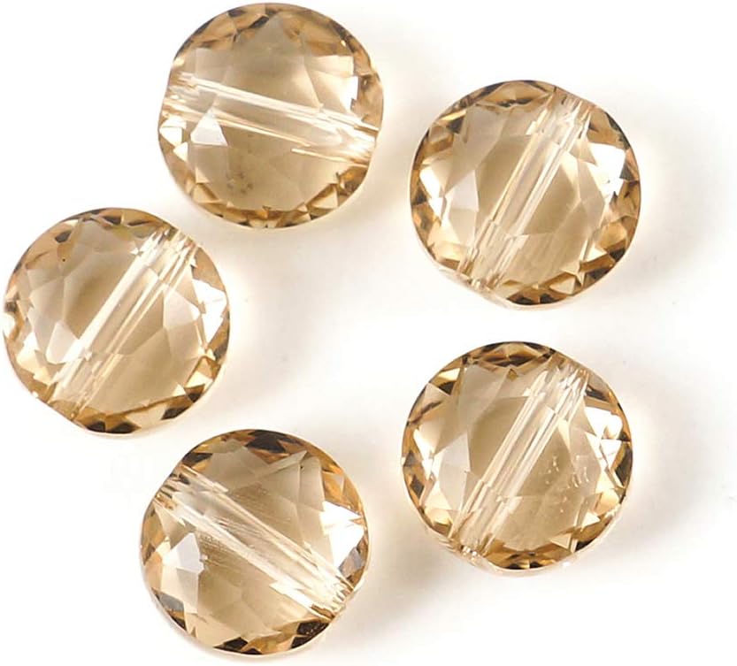 Amazon.com: 50pcs Adabele Austrian 8mm Faceted Round Flat Coin Crystal Beads Silver Champagne ...