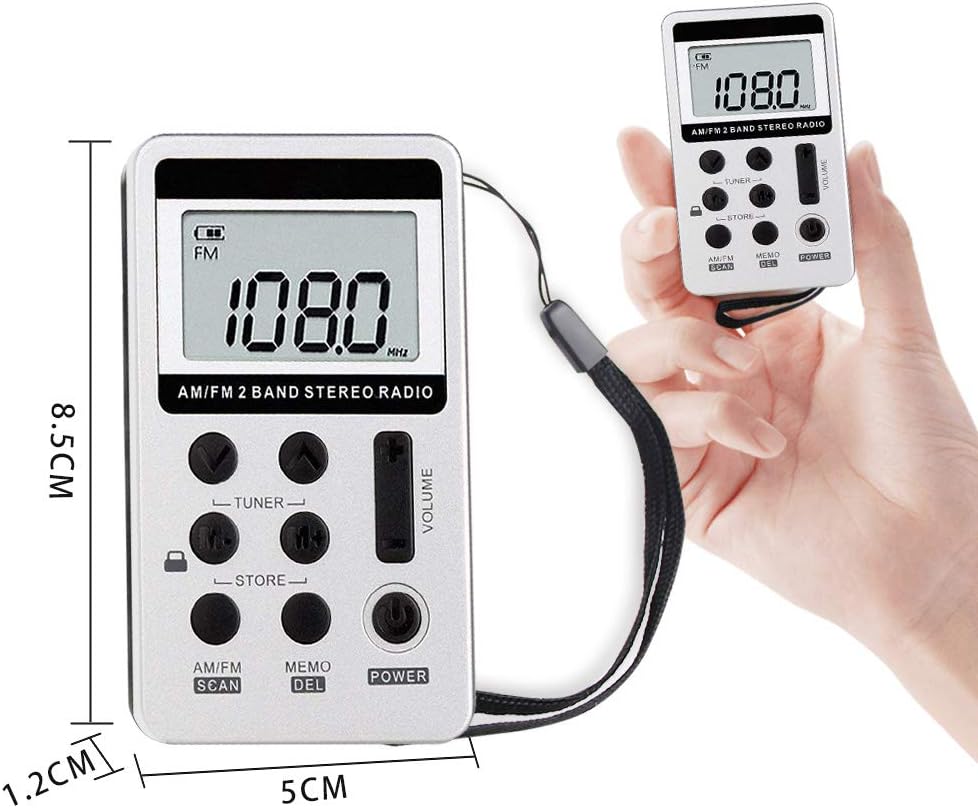 Portable Radio Mini Pocket Radio AM/FM Digital Stereo DSP Receiver ...