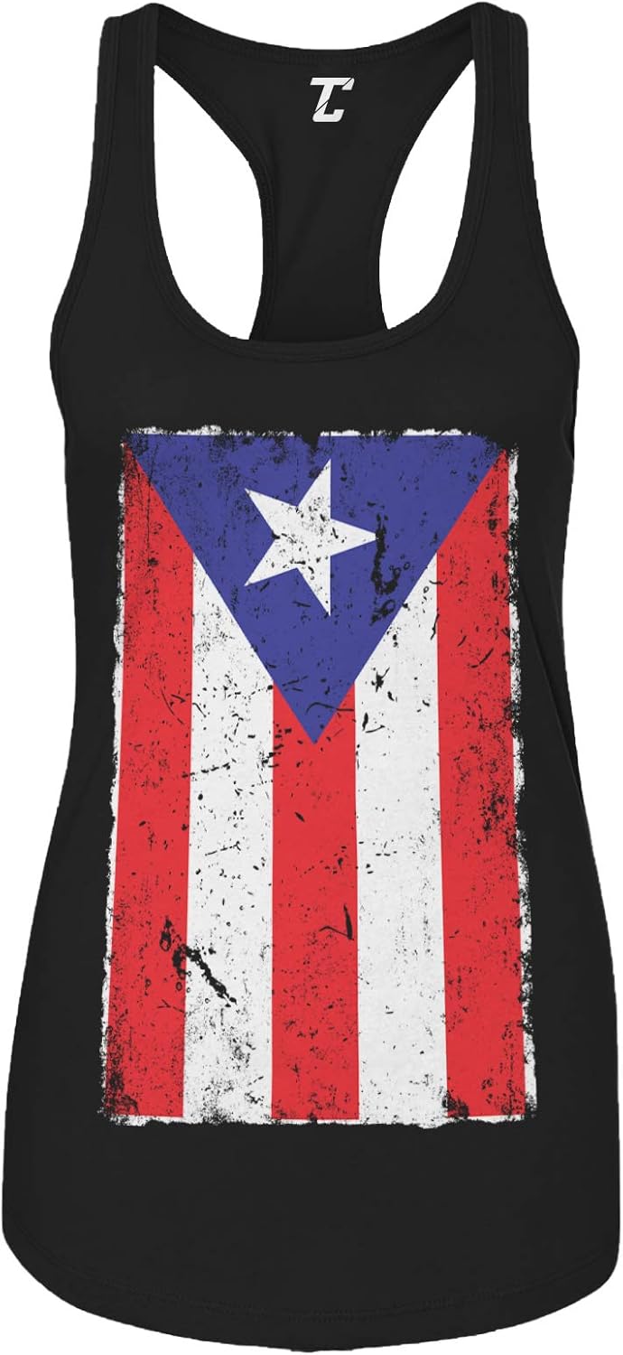 Distressed Puerto Rico Flag - Rican Latino Women's Tank Top at Amazon ...