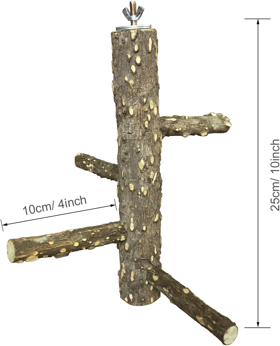 Allazone Natural Wood Bird Perch Set, Paw Grinding Stick Parrot Stand ...