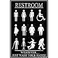 Amazon.com: EMOHAT Funny Restroom Sign Whatever Just Wash Your Hands Style Funny Metal Door Sign ...