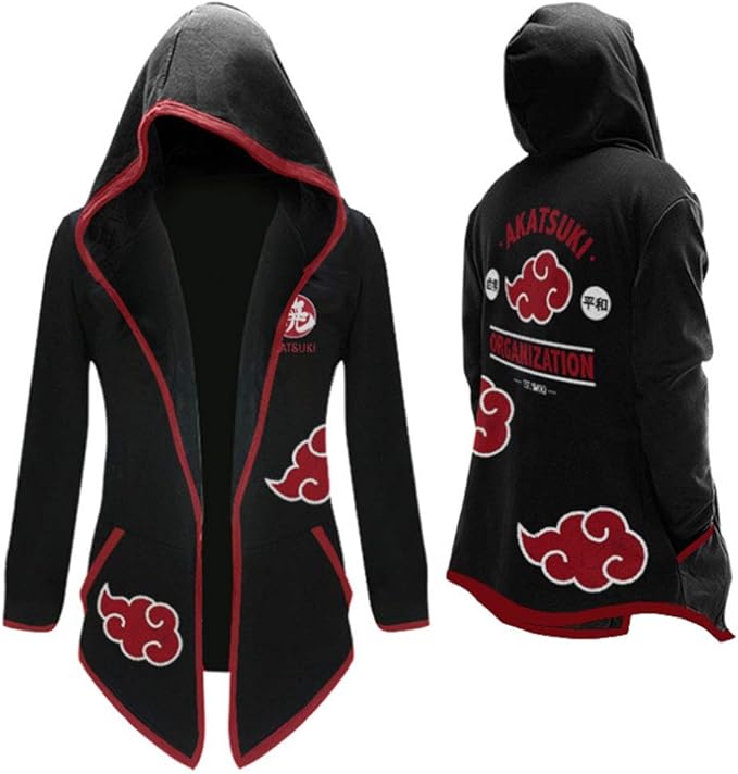 Haocoyee Mens Akatsuki Uzumaki Anime Naruto Trench Coat Cardigan Naruto ...