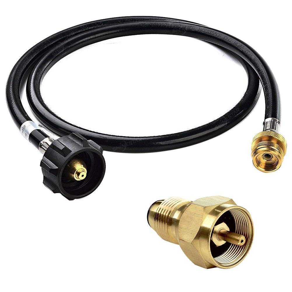 Amazon.com : SHINESTAR Propane Bottle Refill Adapter Kit for 1 LB Small Cylinder & Propane Hose ...