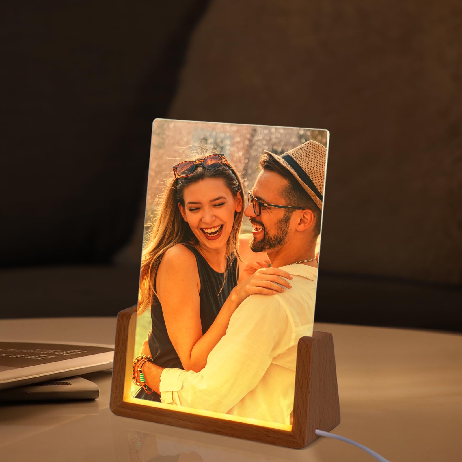 PYD Life 4 Pack Sublimation Night Lights Blanks LED Glass Photo Frames ...