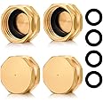 Amazon.com : YELUN 3/4"Garden Hose End Caps,Brass Garden Hose Cap with ...