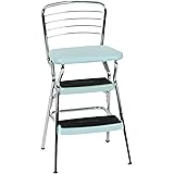 Amazon.com: COSCO Stylaire Retro Chair + Step Stool with Flip-Up Vinyl ...