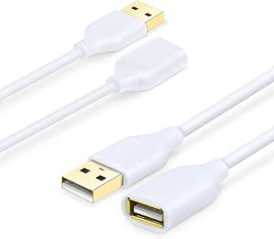 Amazon.com: USB Extension Cable White, Costyle 2-Pack 2.0 6ft/2m USB ...