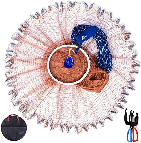 4.8m Portable cast net, cast net with frisbee, fly cast net fishing ...
