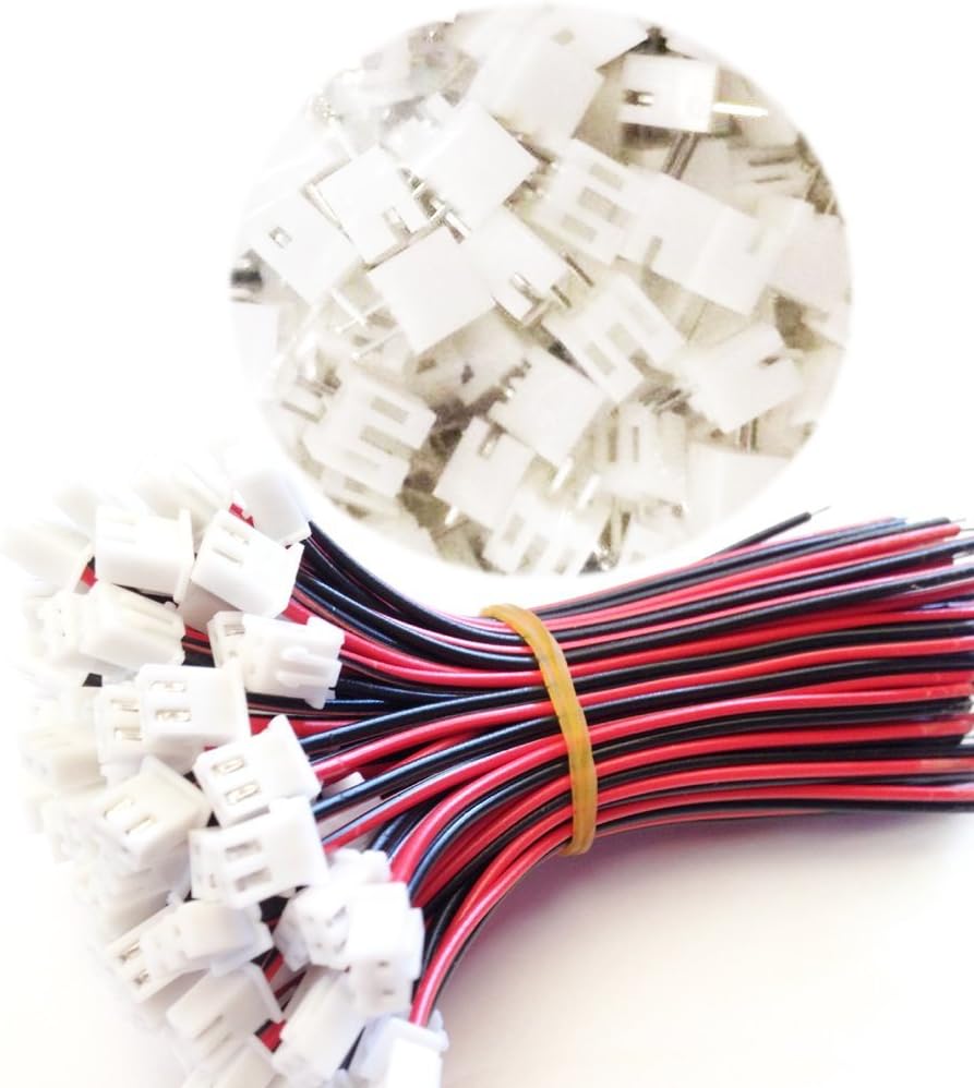 100pcs 15cm JST XH2.54-2P 2.54mm Pitch 2 Pin Connectors Kit Cable Plug Header Expansion Wire ...