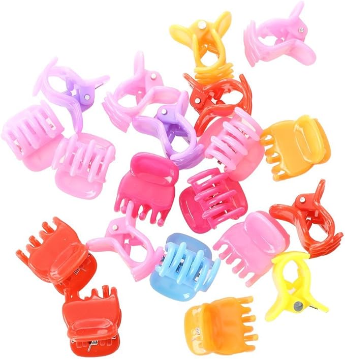 SODIAL(R) 20 Colorido surtido Mini pequenos pinzas de pelo de plastico ...