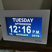 YCOO Dementia Clocks 7 Inches Calendar Clock Day Date Clock Digital ...