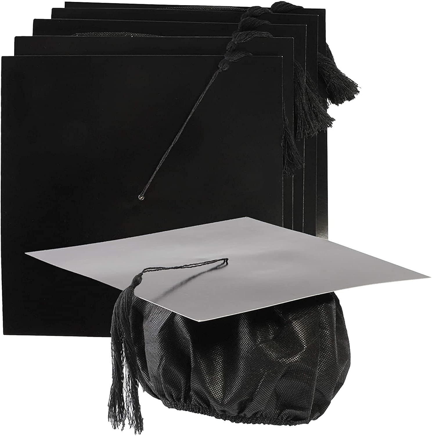 Amazon.com: Black Paper Graduation Caps with Tassels, 2021 Grad Party ...