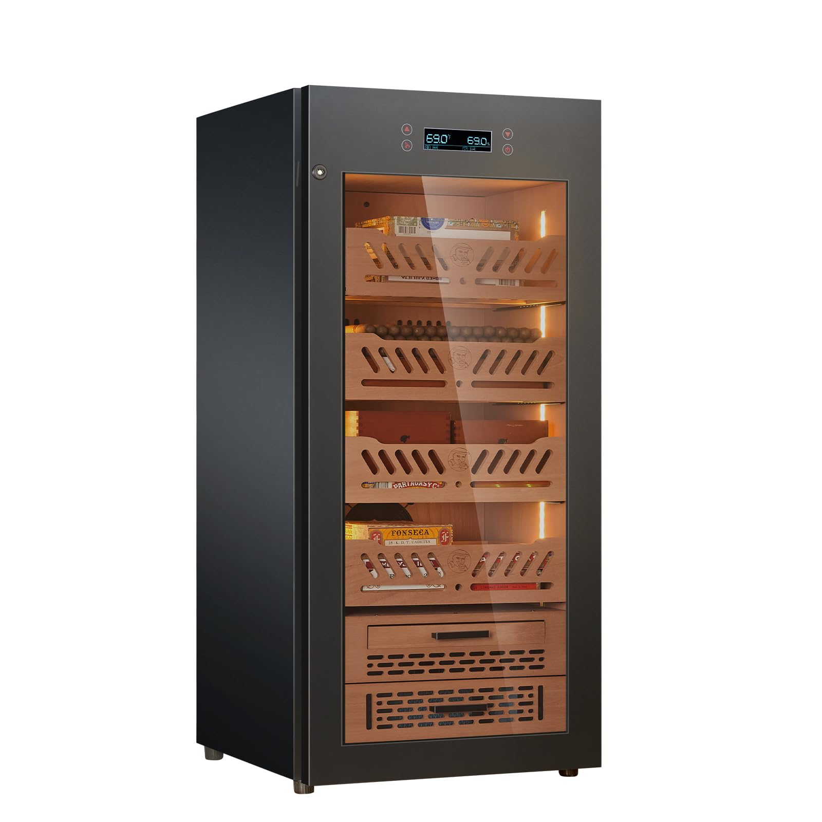 Cigar Humidor for Aging&Storage, YohTron 88L Constant Humidity ...