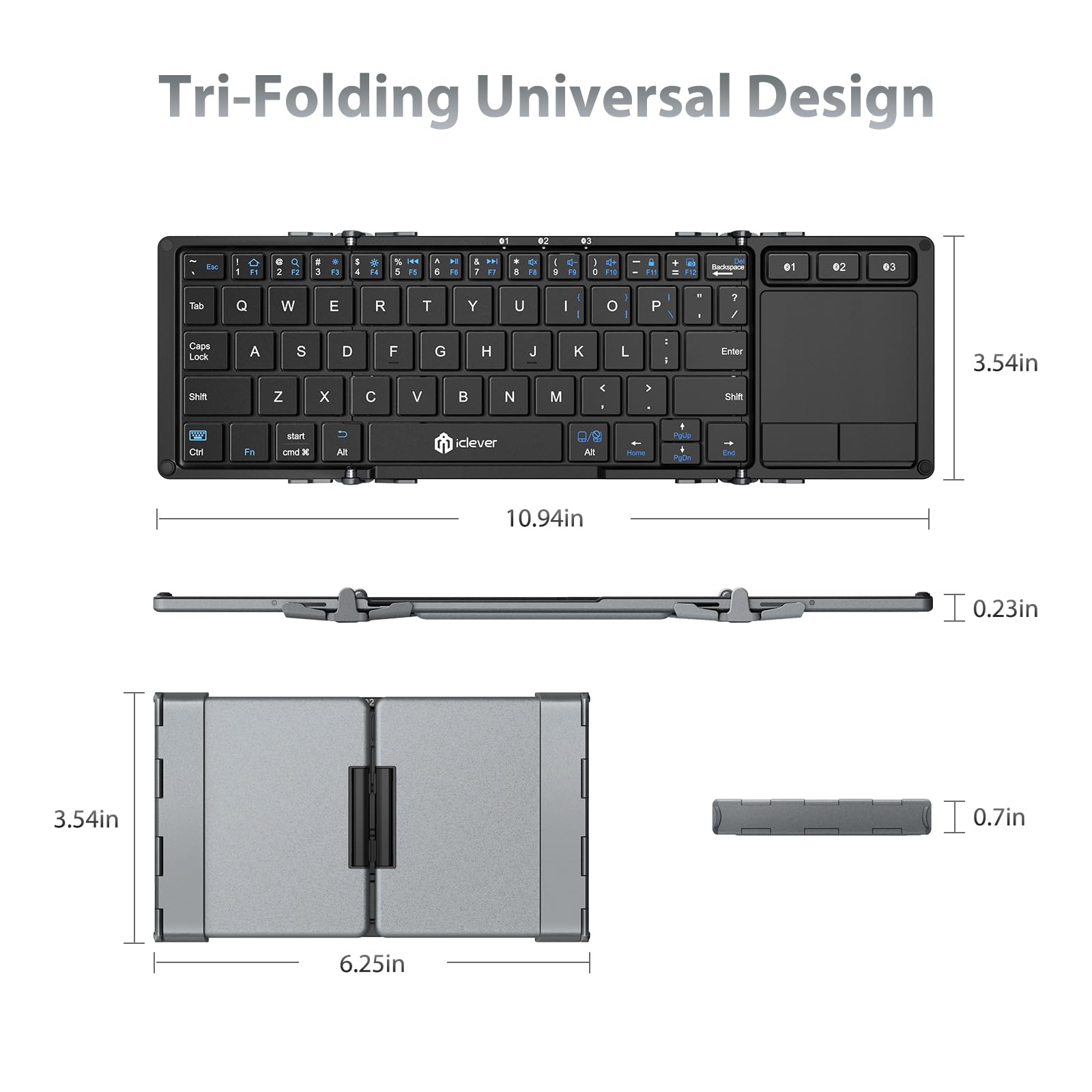Mua iClever Foldable Keyboard, BK08 Bluetooth Keyboard with Sensitive ...